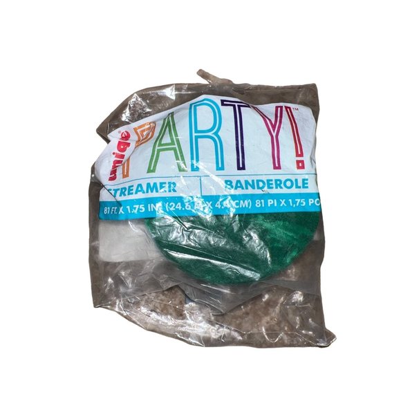 Party Supplies | Unique Industries Crepe Paper Streamer 81ft Emerald ...